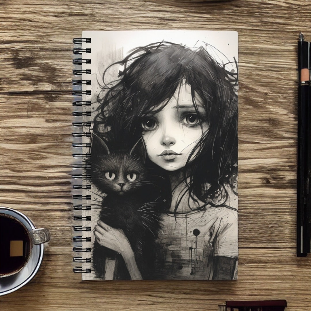Notepad, Scrapbook, Scrapbook, Diary, Notebook, Sad Lonely Girl, Black ...