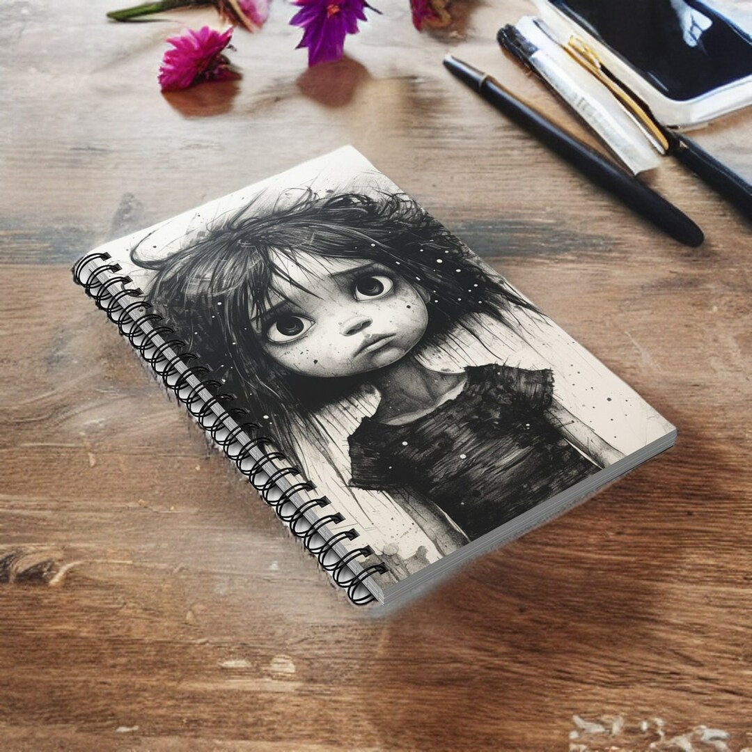 Notepad With Girl, A5, Scrapbook, Scrapbook, Diary, Notebook, Sad ...