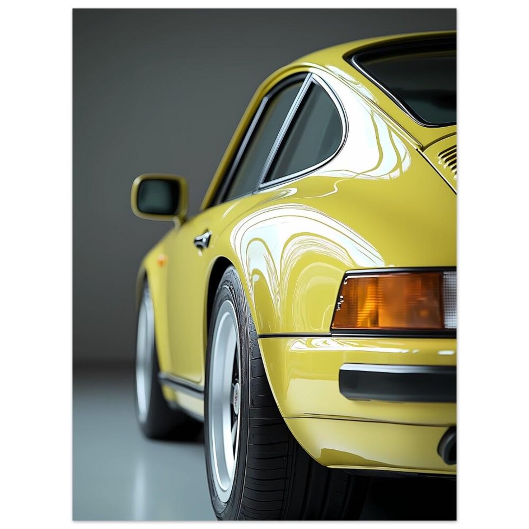 Porsche 911 Yellow - Forex Portrait Format - Etsy