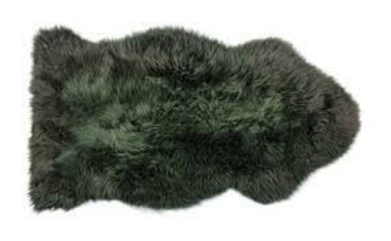 Genuine Sheepskin Rug Fabulous Forest Green Single Pelt Fur Rug Small ...