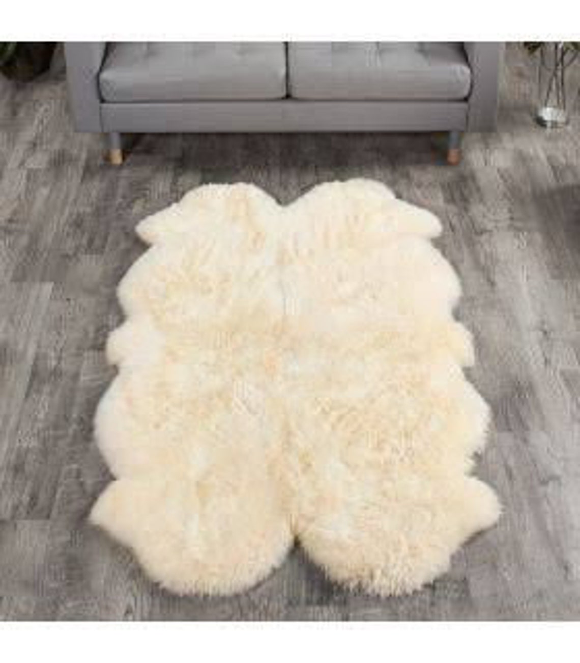Genuine Sheepskin Rug - Quad Natural Chamagne Rug - Large Australian ...