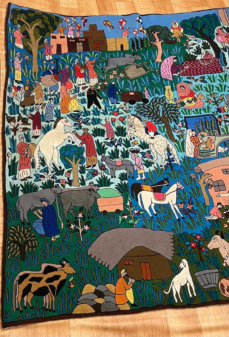 Traditional Embroidered Chain Stich Description Intricately Stitched ...