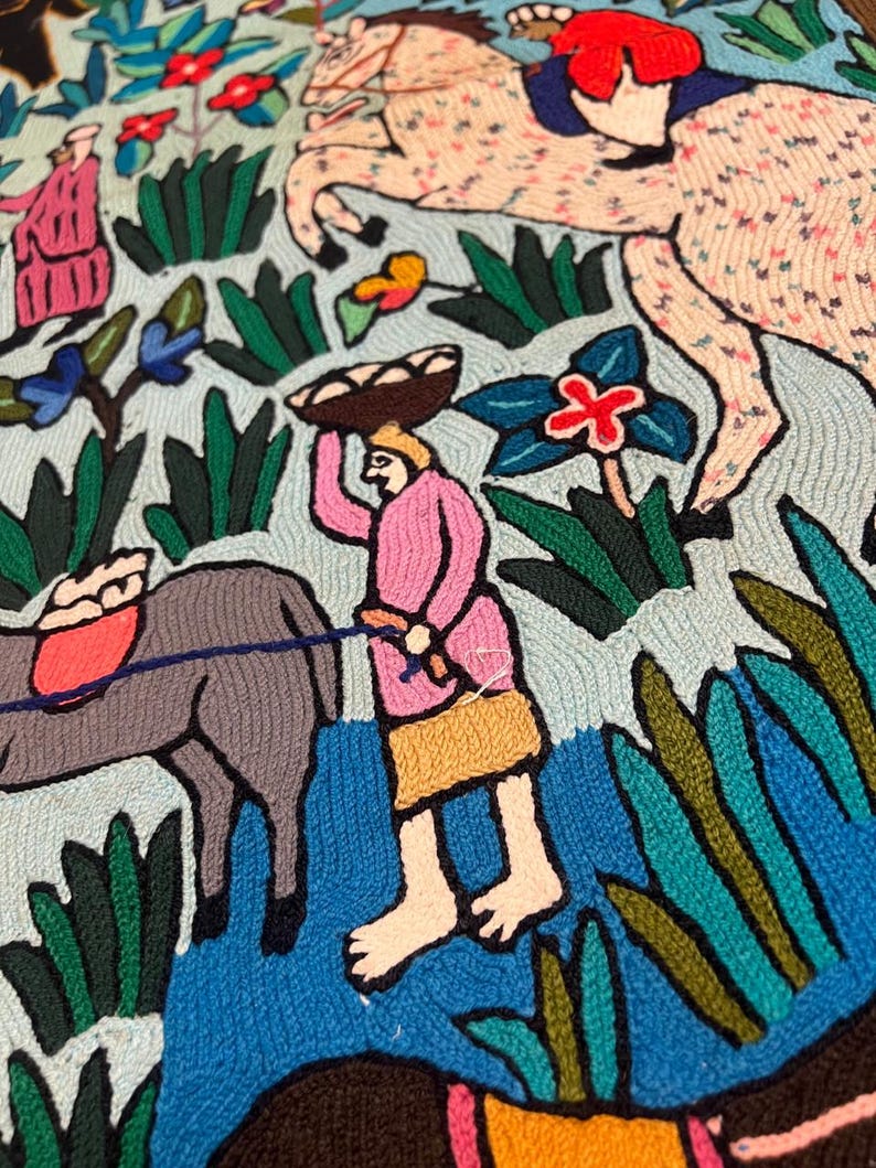 Traditional Embroidered Chain Stich Description Intricately Stitched ...