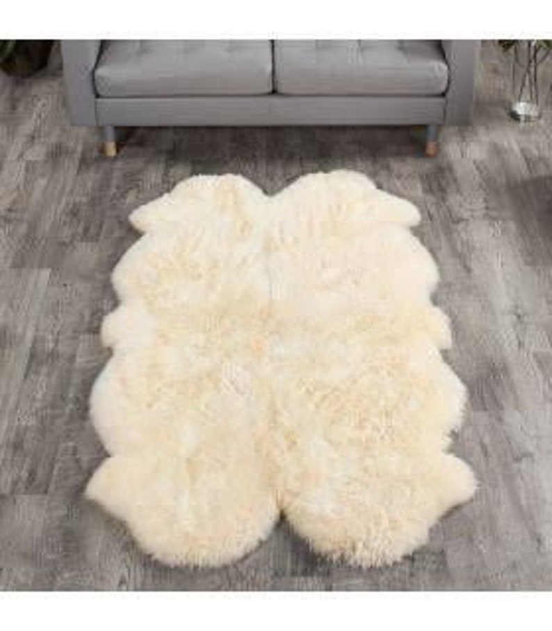 Genuine Sheepskin Rug Quad Natural Chamagne Rug Large - Etsy