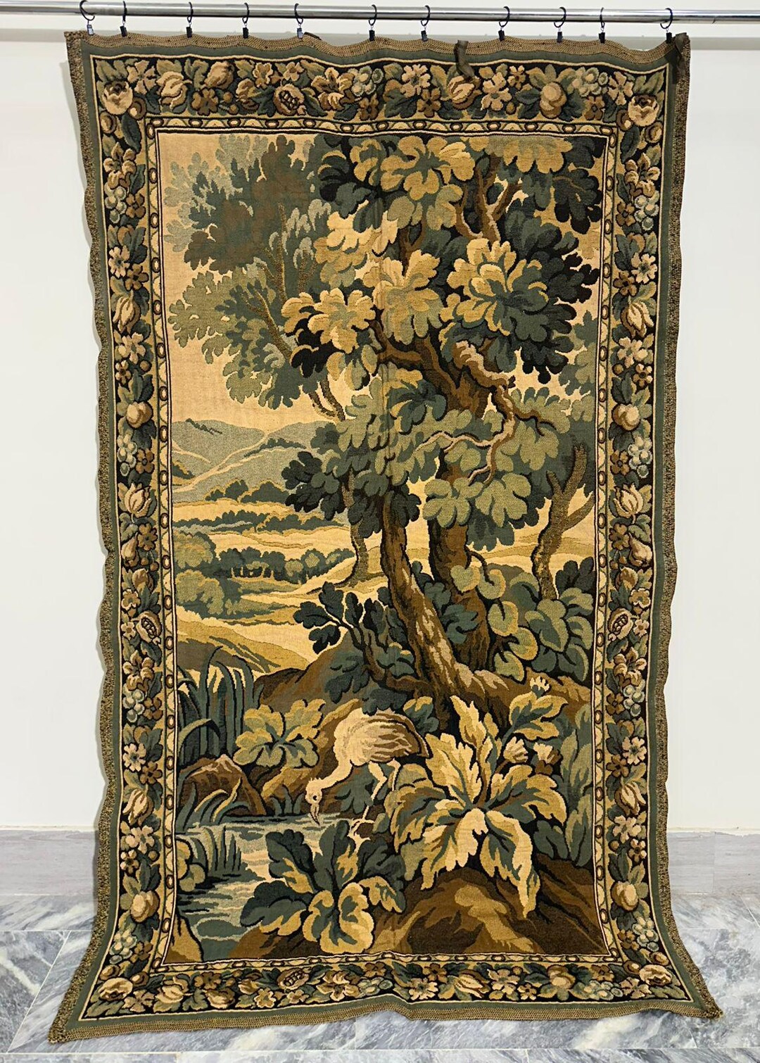 Antique French, Gallant Scene, French Tapestry Appeared Around the 19th ...