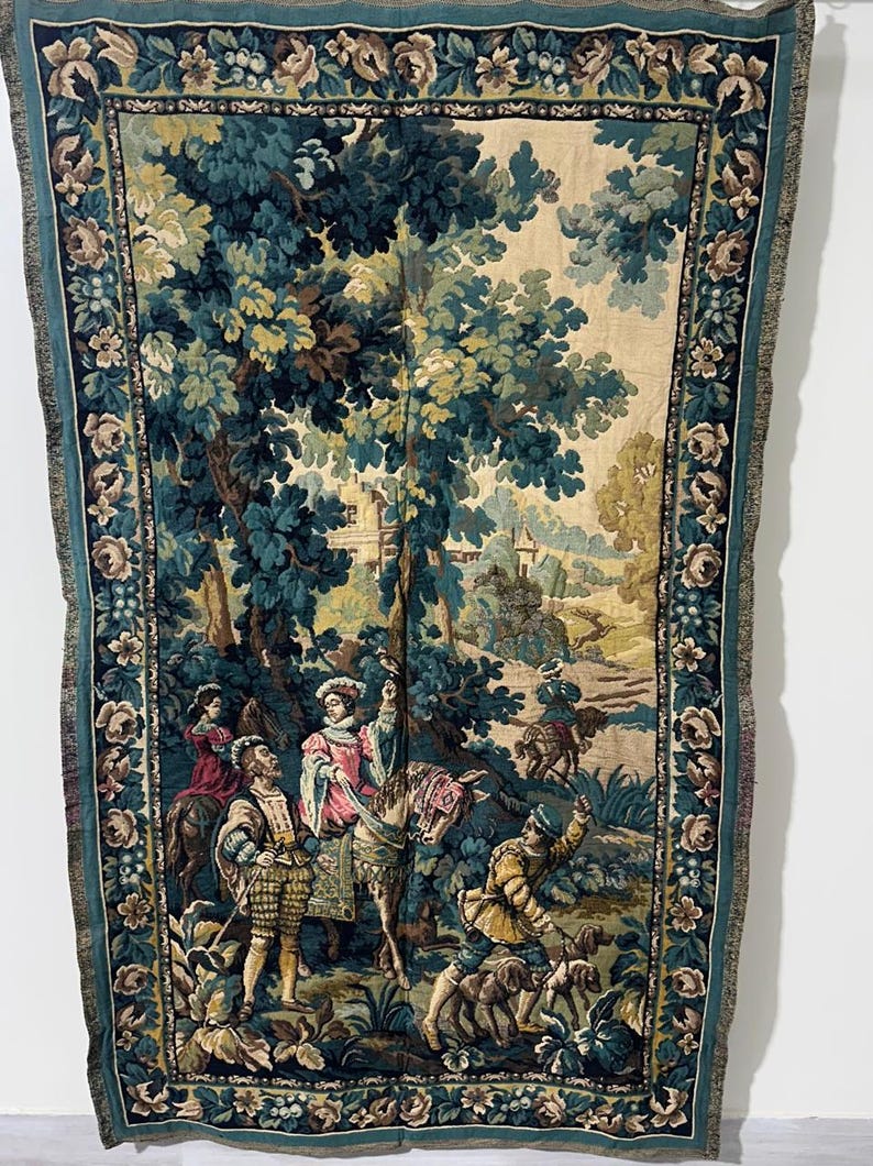 Antique French,hunting Scene, French Tapestry the King 19th Century ...