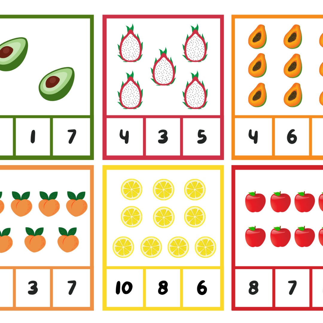 Colorful Counting Cards, Preschool Math, Beginning Math, Counting ...