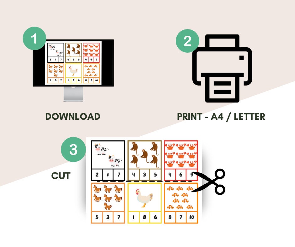 Colorful Counting Cards, Preschool Math, Beginning Math, Counting ...