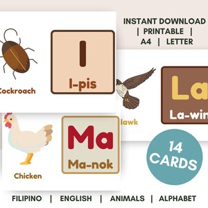 Filipino Alphabet Flashcards, Abakada Flashcards, Alphabet Flashcards ...