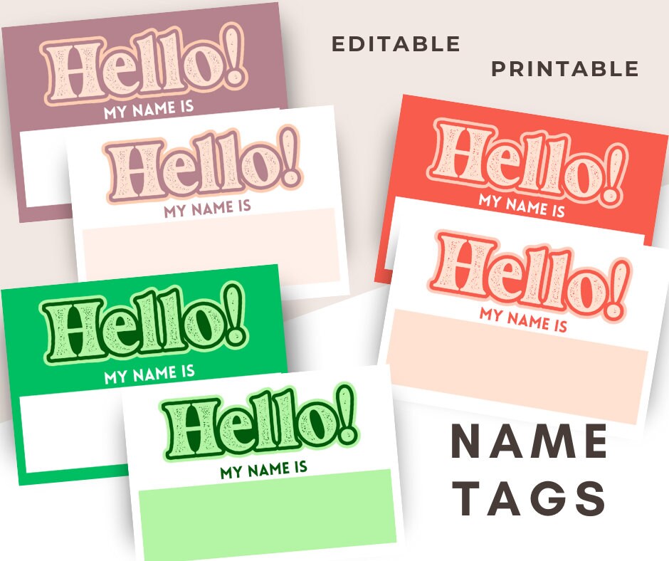 First Day of School Name Tags. Back to School Name Tags. Printable Name ...