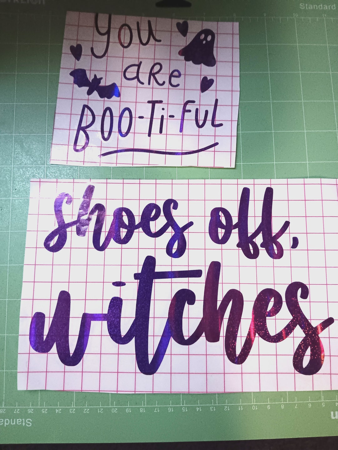 Purple Sparkle Halloween Vinyl Decals: 'shoes Off, Witches' & 'you Are ...