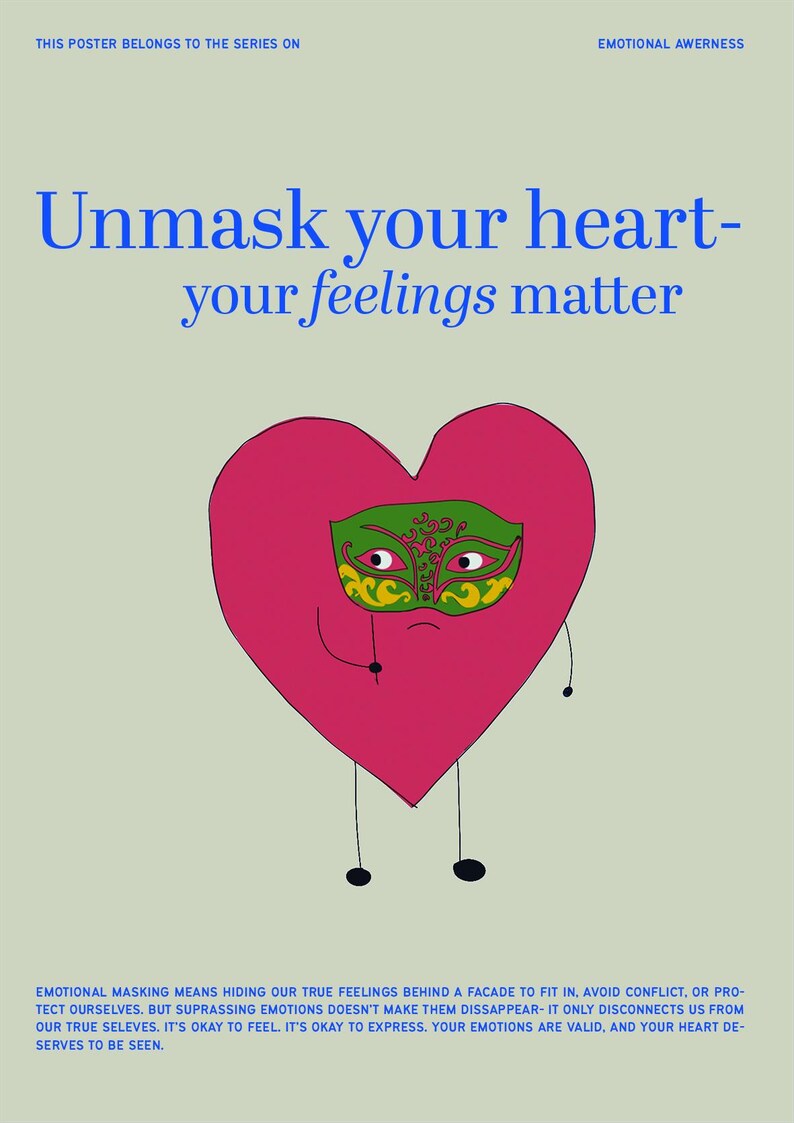 Unmask Your Heart Emotional Awareness Art Print Digital Download Self ...