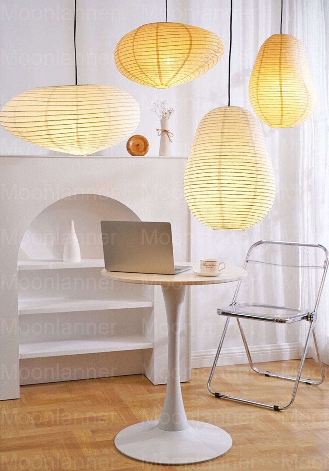 Japanese Style Paper Chandelier,paper Lantern,handmade Paper Pendant ...