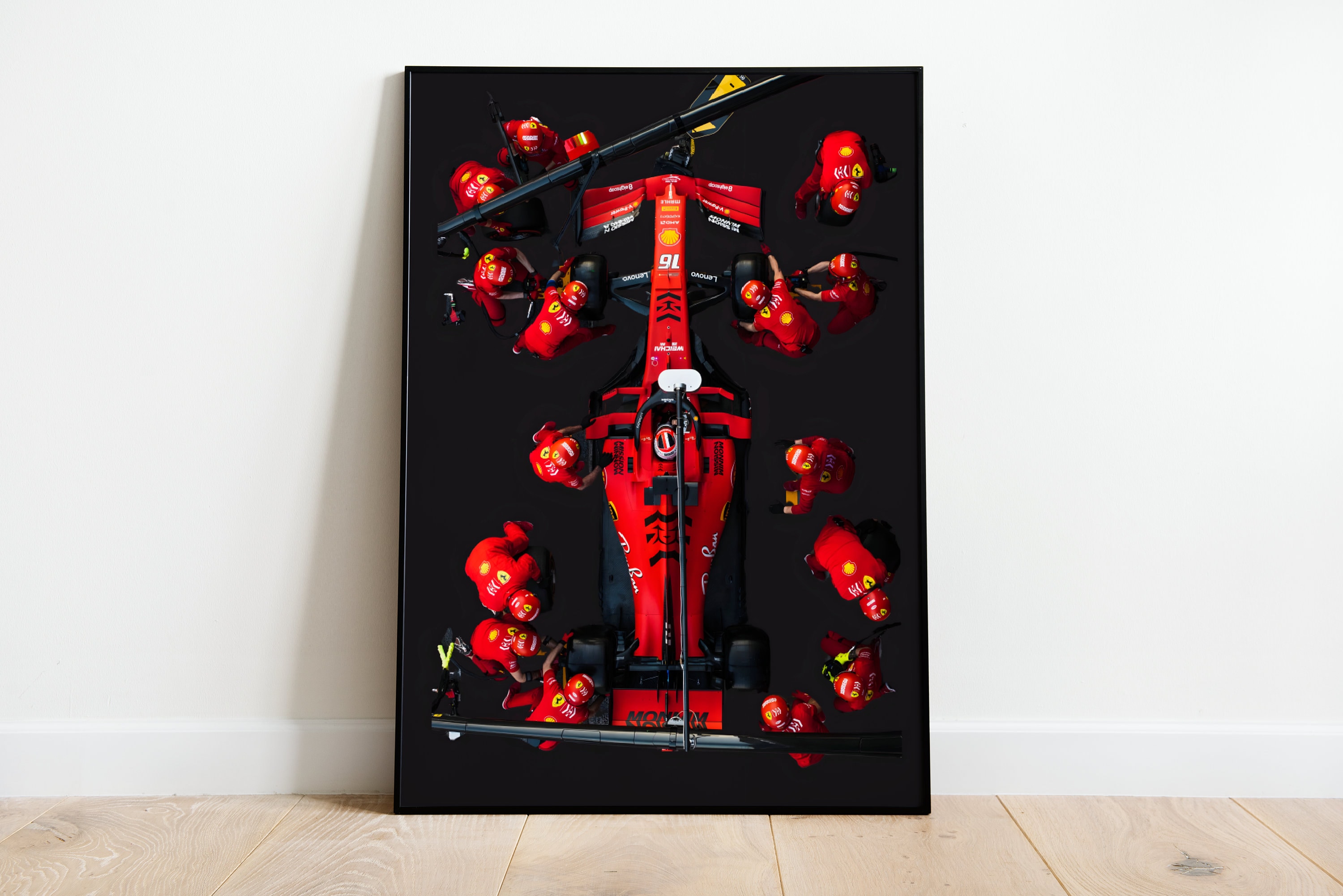Formula 1 Poster, Ferrari Charles Leclerc F1 Racing Colours, Minimalist ...