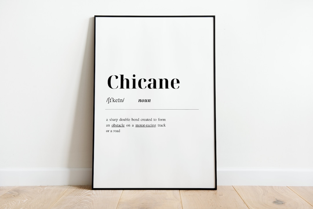 Chicane Print | Formula 1 Poster | F1 Gift | F1 Wall Decor | Motorsport ...