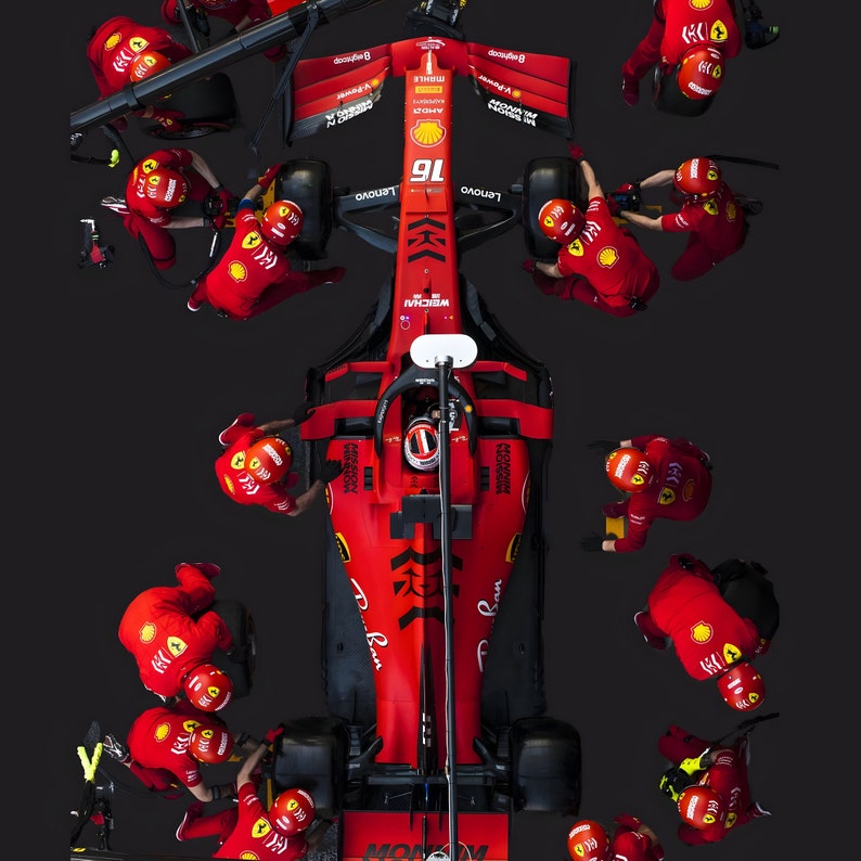 Formula 1 Poster, Ferrari Charles Leclerc F1 Racing Colours, Minimalist ...