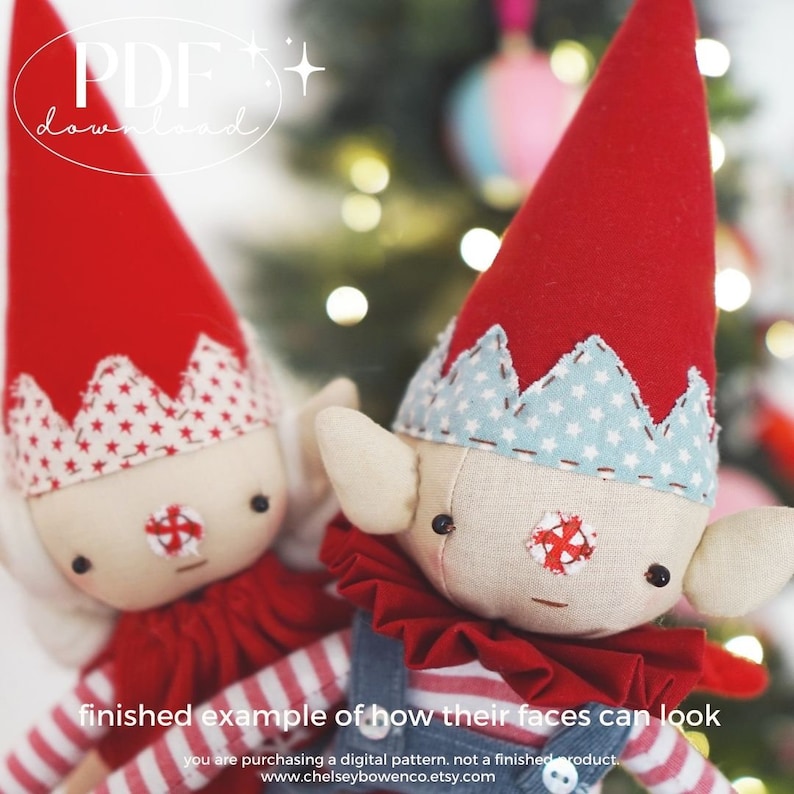 Primitive Elf Doll Pattern PDF Instant Download Leif & Lotta ...