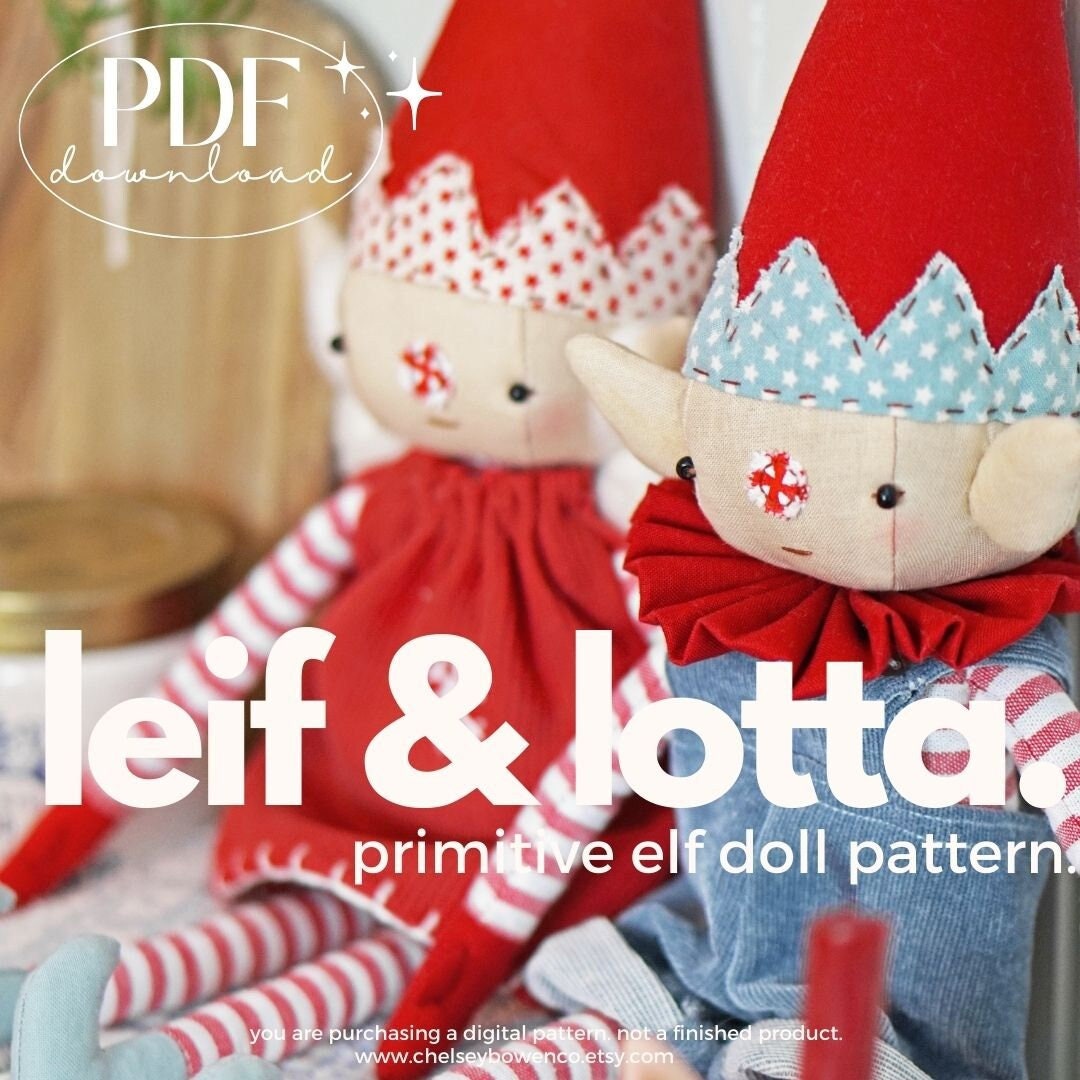 Primitive Elf Doll Pattern PDF - Instant Download Leif & Lotta ...