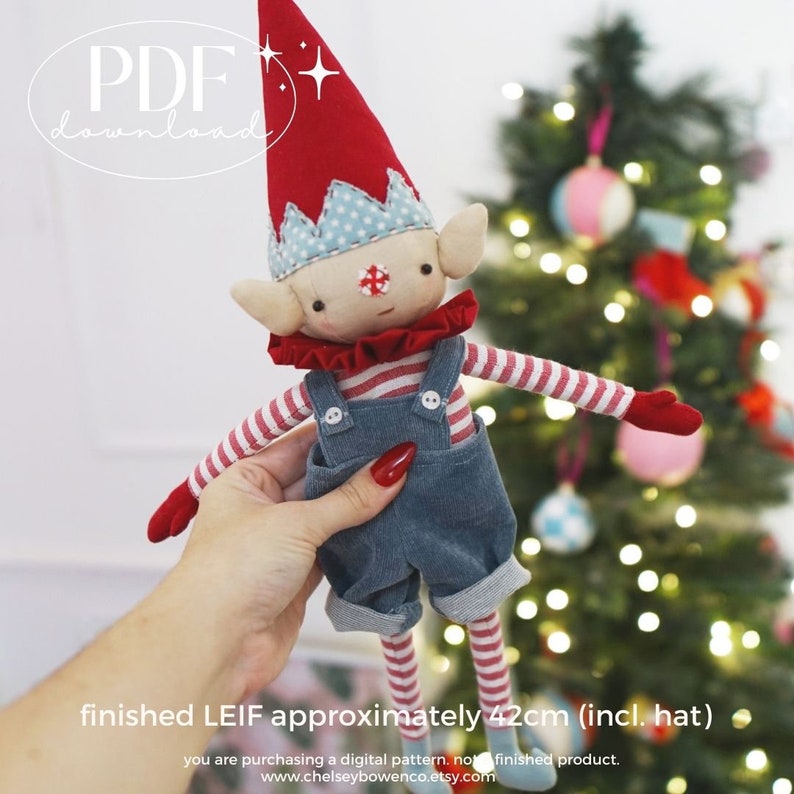 Primitive Elf Doll Pattern PDF Instant Download Leif & Lotta ...