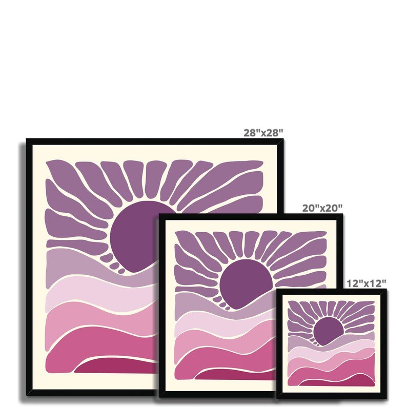 Pink Sunset Mountain Wall Art | Boho Peak Framed Print | Bold ...