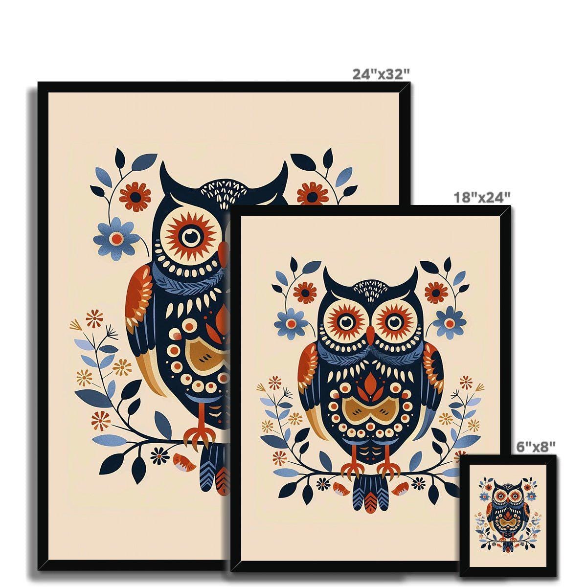 Folk Art Owl | Flora & Fauna Folk Art | Whimsical Art | Traditional ...