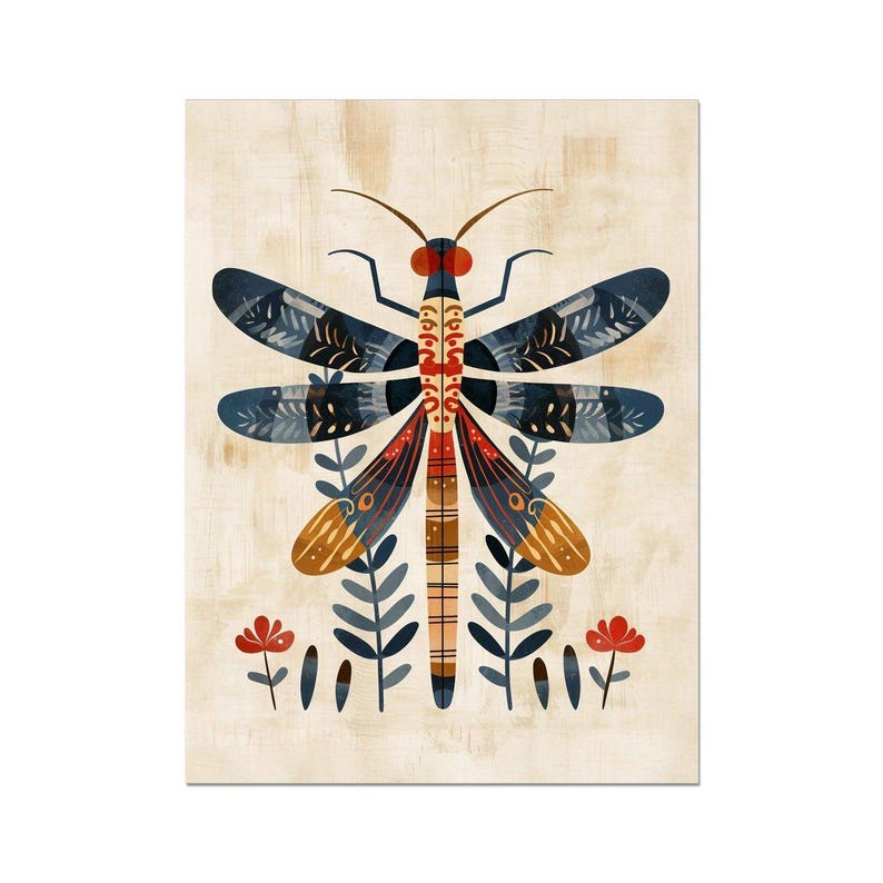 Folk Art Dragonfly | Flora & Fauna Folk Art | Whimsical Art ...