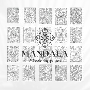 Mandala Coloring Pages Digital Coloring Book PDF 50 Printable Pages ...