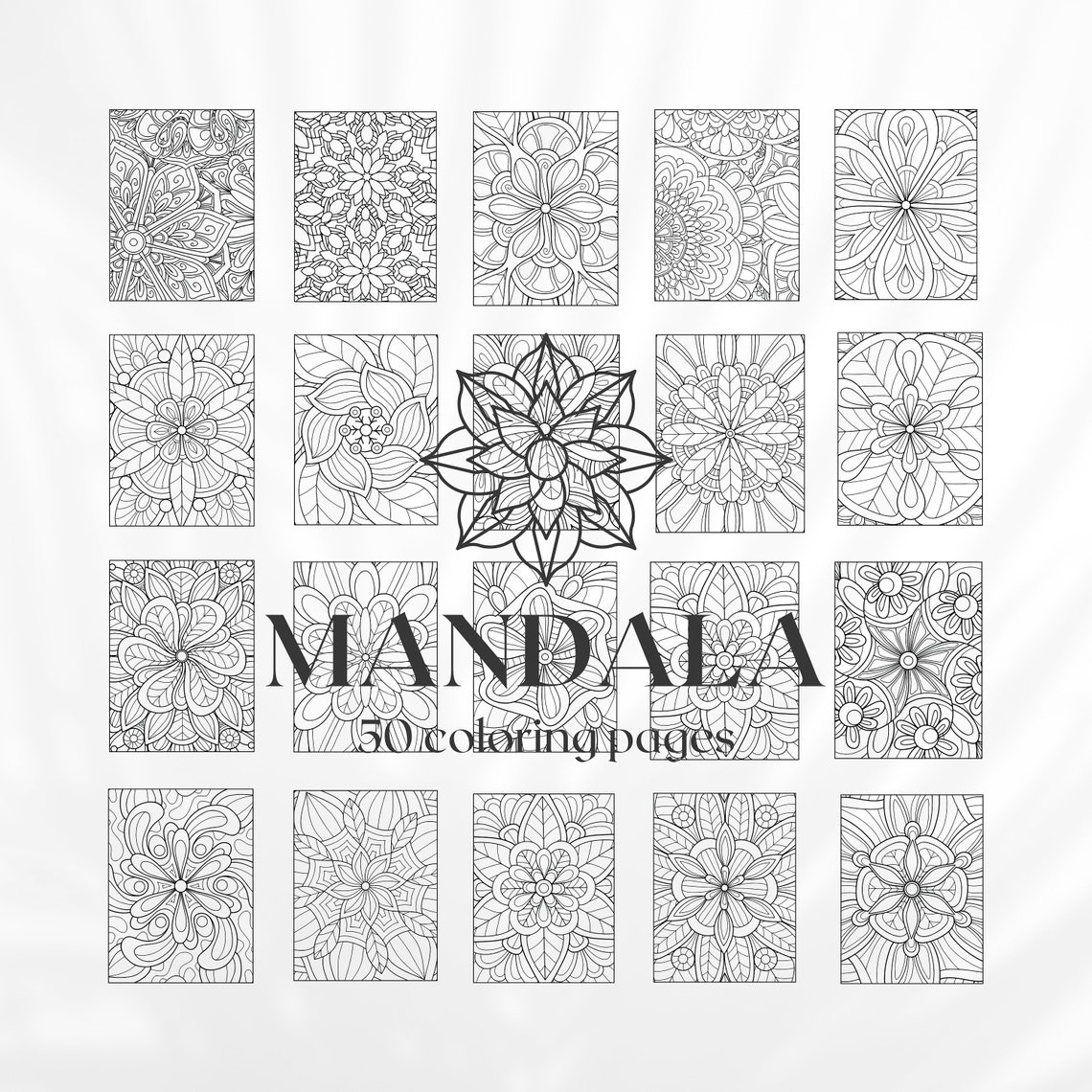 Mandala Coloring Pages - Digital Coloring Book - PDF - 50 Printable ...