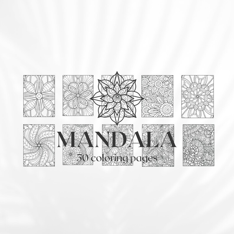 Mandala Coloring Pages Digital Coloring Book PDF 50 Printable Pages ...
