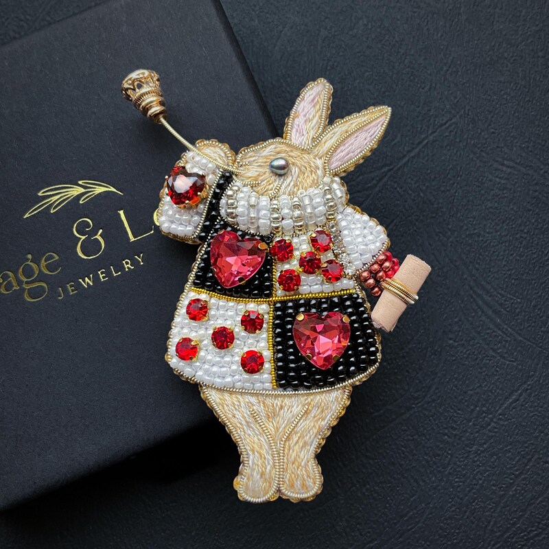 White Rabbit Brooch - Etsy