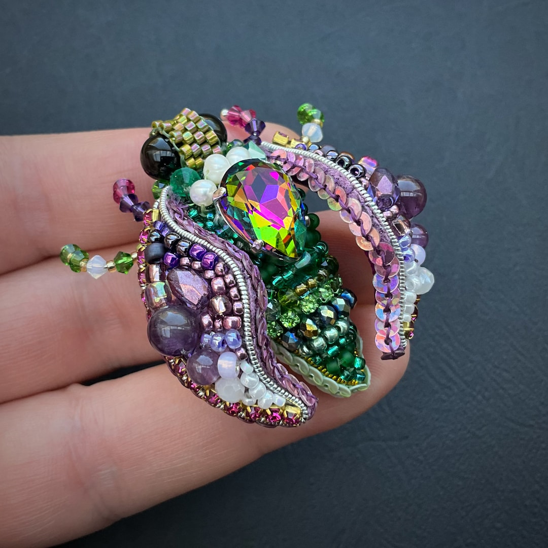 Cicada Pin / Cicada Brooch Handmade With Gemstones and - Etsy