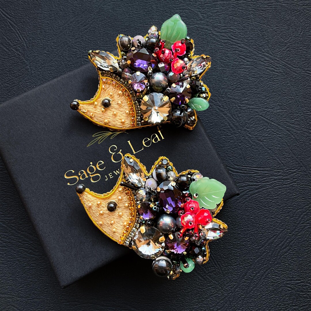 Cute Handmade Hedgehog Brooch Pin/ Whimsical Animal Brooch for Women ...