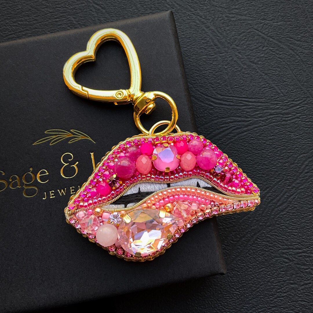 Hot Pink Lip Bag Charm – for the Bold, the Playful, the Extra ...