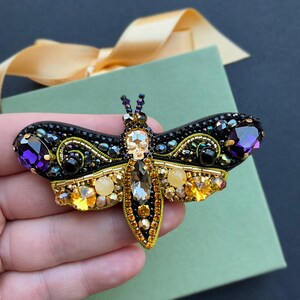 Death's Head Moth Pin / Handmade Halloween Moth Brooch / Handmade Moth ...