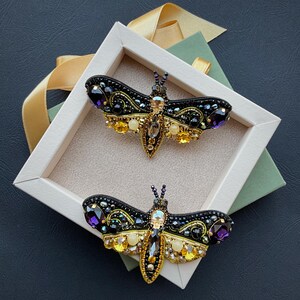 Death's Head Moth Pin / Handmade Halloween Moth Brooch / Handmade Moth ...