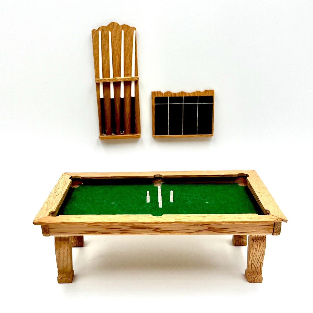 Lisa of Denmark Dollhouse Pool Table/billiard Table With Cue Stand and ...