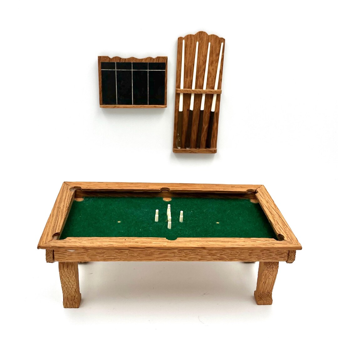Lisa of Denmark Dollhouse Pool Table/billiard Table With Cue Stand and ...