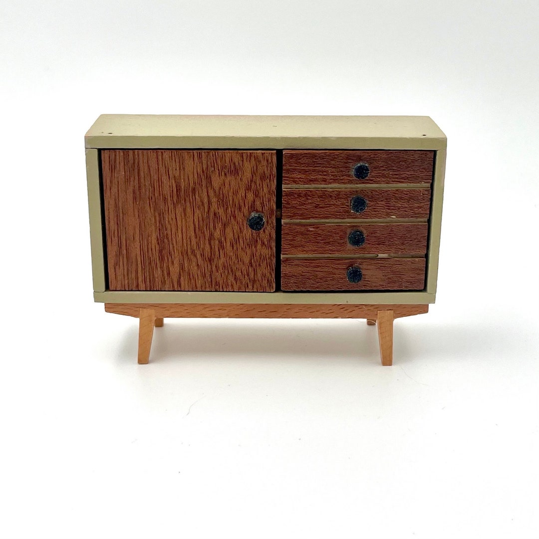 Lundby/lerro Original Teak/green Sideboard - Dollhouse Item - Etsy