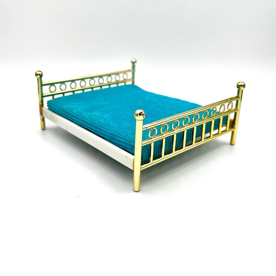 Brio Original Blue ”brass” Bed - Dollhouse Item - Etsy