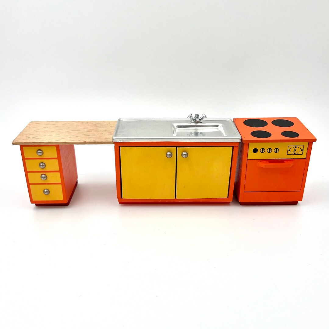 Lundby Original Orange Kitchen- Dollhouse Item - Etsy