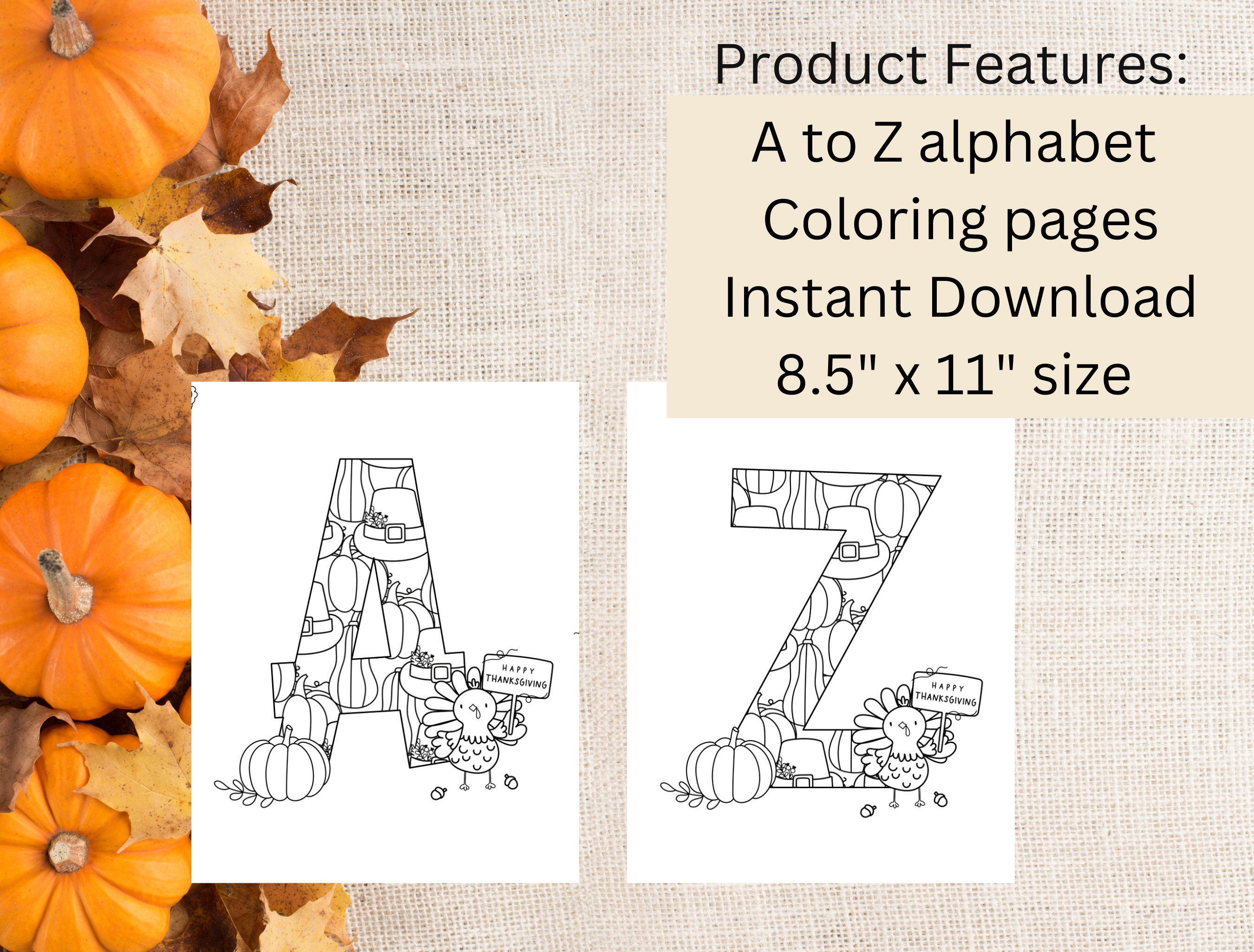 Printable Thanksgiving Kids Coloring Pages. Monogram Coloring Pages for ...