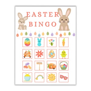 Printable Easter Bingo for Kids. Fun Easter Game. Set of 16 Easter ...