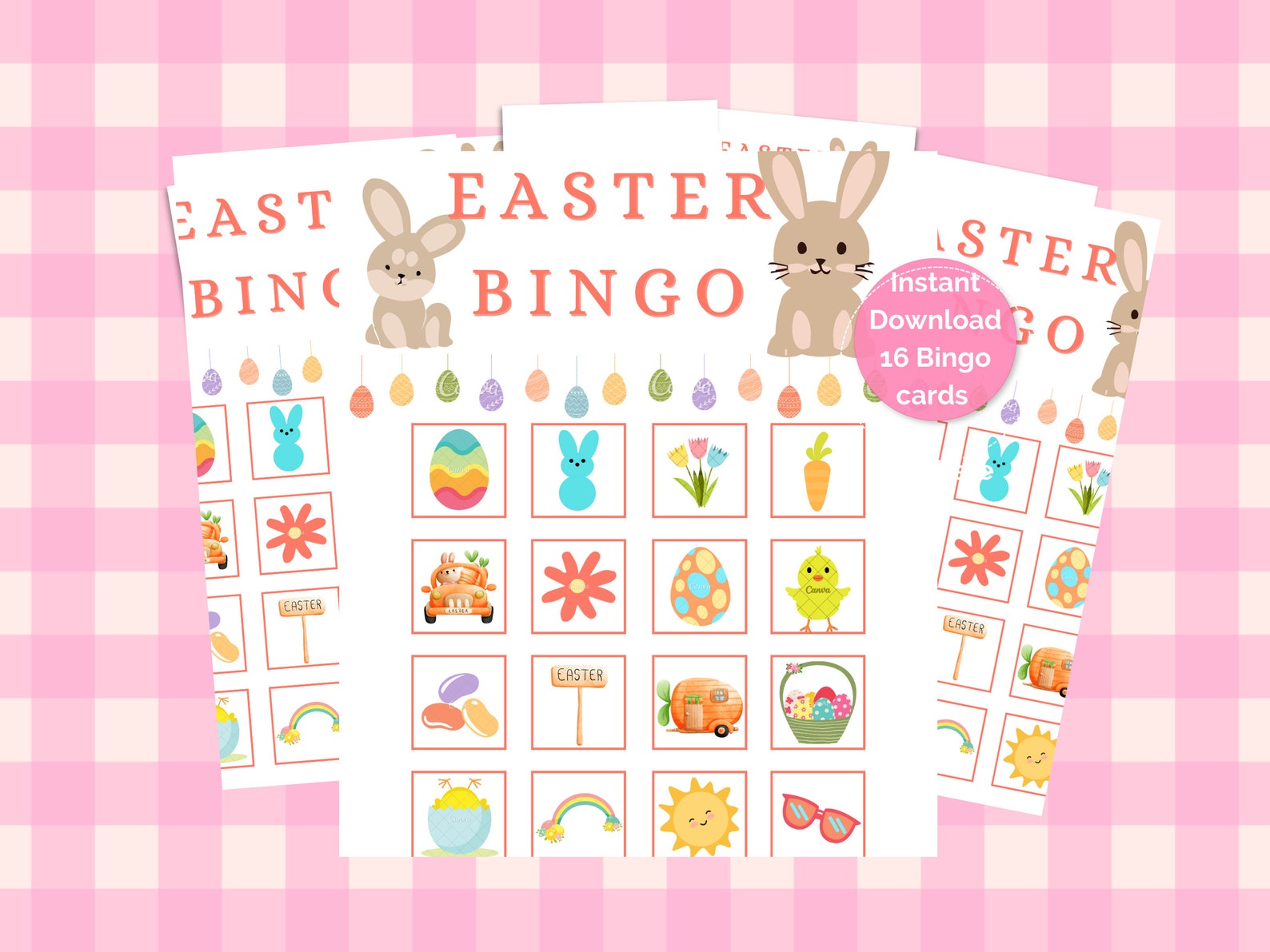 Printable Easter Bingo for Kids. Fun Easter Game. Set of 16 Easter ...