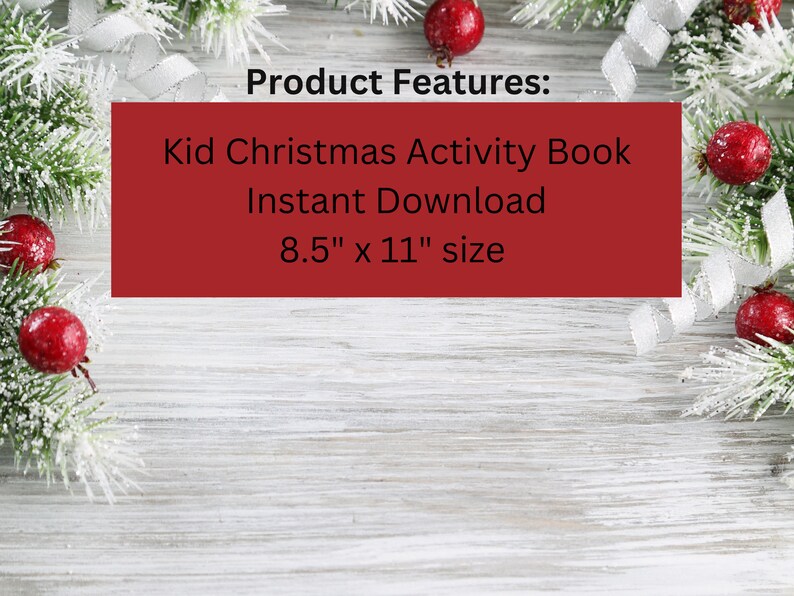 Printable Kids Christmas Activity Workbook. Fun Christmas Themed ...