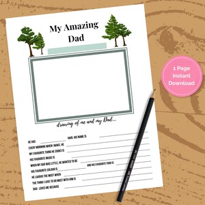 Fathers Day Printable. Fathers Day Craft and Card. Answer Sweet ...