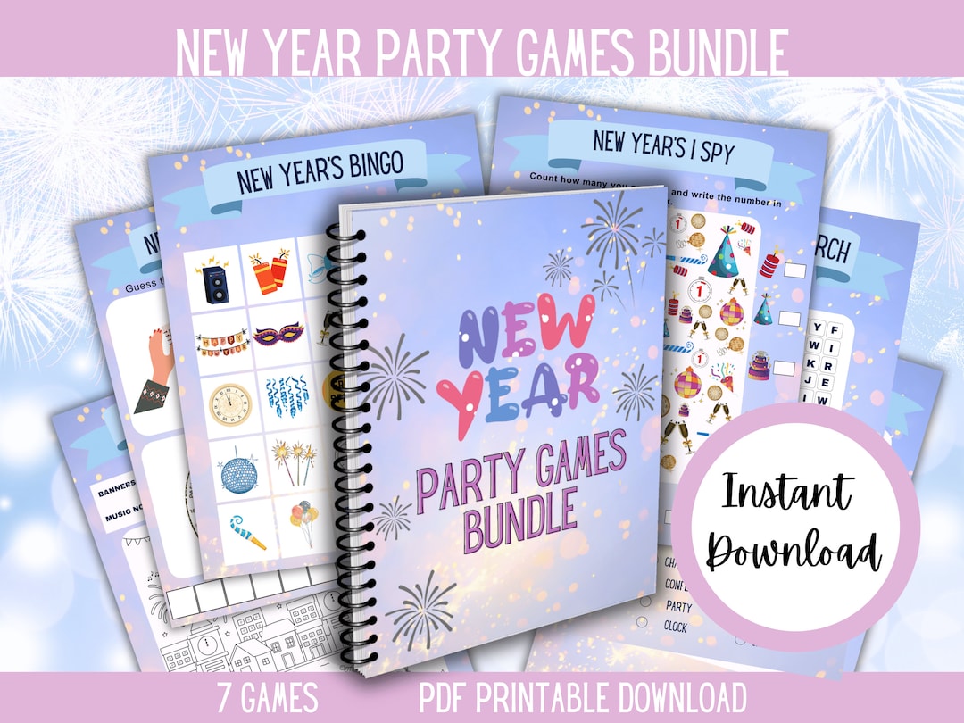 New Years Party Games Printable, 7 New Years Games for Adults and ...