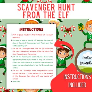 Christmas Elf Printable Game. Elf Scavenger Hunt for Family Game Night ...