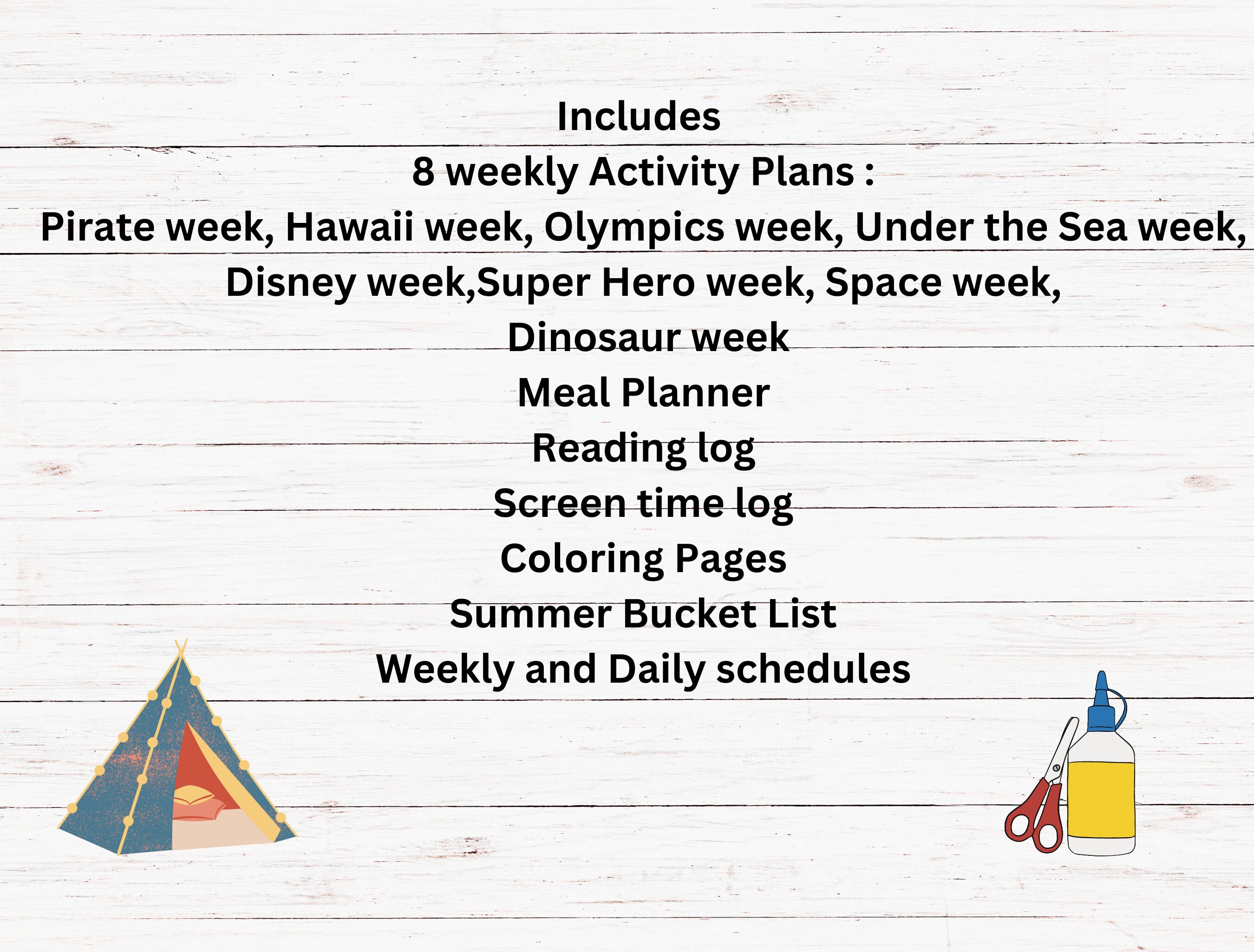 Summer Camp at Home, Kids Summer Planner,summer Craft Ideas, Reading ...