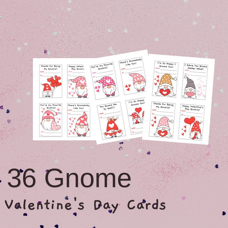 Gnome Valentines Day Cards, Cute Gnome Cards for Your Classroom. These ...