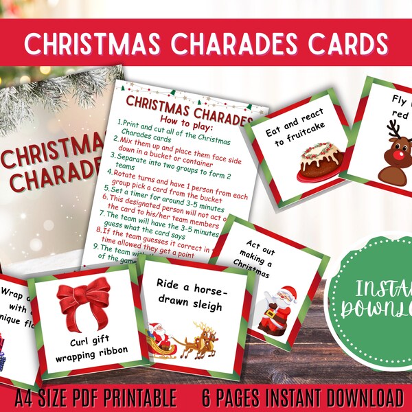 Christmas Charades Game - Etsy